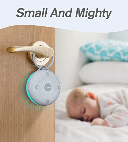 Portable White Noise Machine for Baby Sleeping | 8 Night Lights | 17 Soothing Sounds | USB Rechargeable | Safe Clip Easy Hanging & Child Lock | Compact and Lightweight for On-The-Go & Travel, Kids