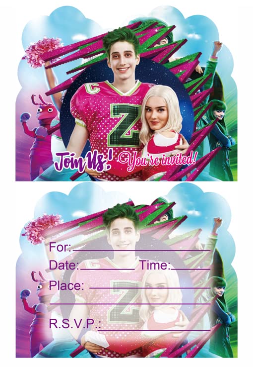 NINIMBLE 20pcs Zombies 3 Birthday Party Invitations,Zombies Invitations Birthday Party Supplies Decoration (Invitations5)