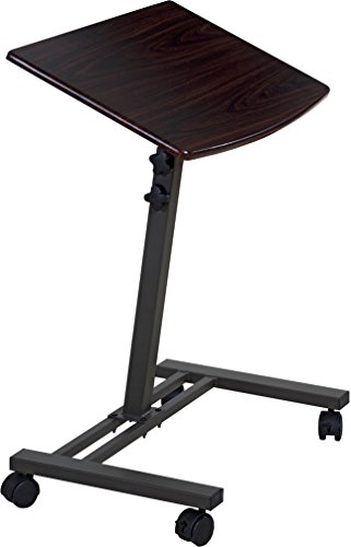 OneSpace Angle and Height Adjustable Mobile Laptop Computer Desk, Single Surface, Dark Walnut