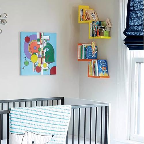Floating Shelves W Shape Floating Shelves for Children’s Room Nursery, Wall Mounted Display Shelves Storage Unit, Modern Home Decor Wall Shelf Bookshelves for Living Room,Office,Bedroom,Bathroom,Kitch