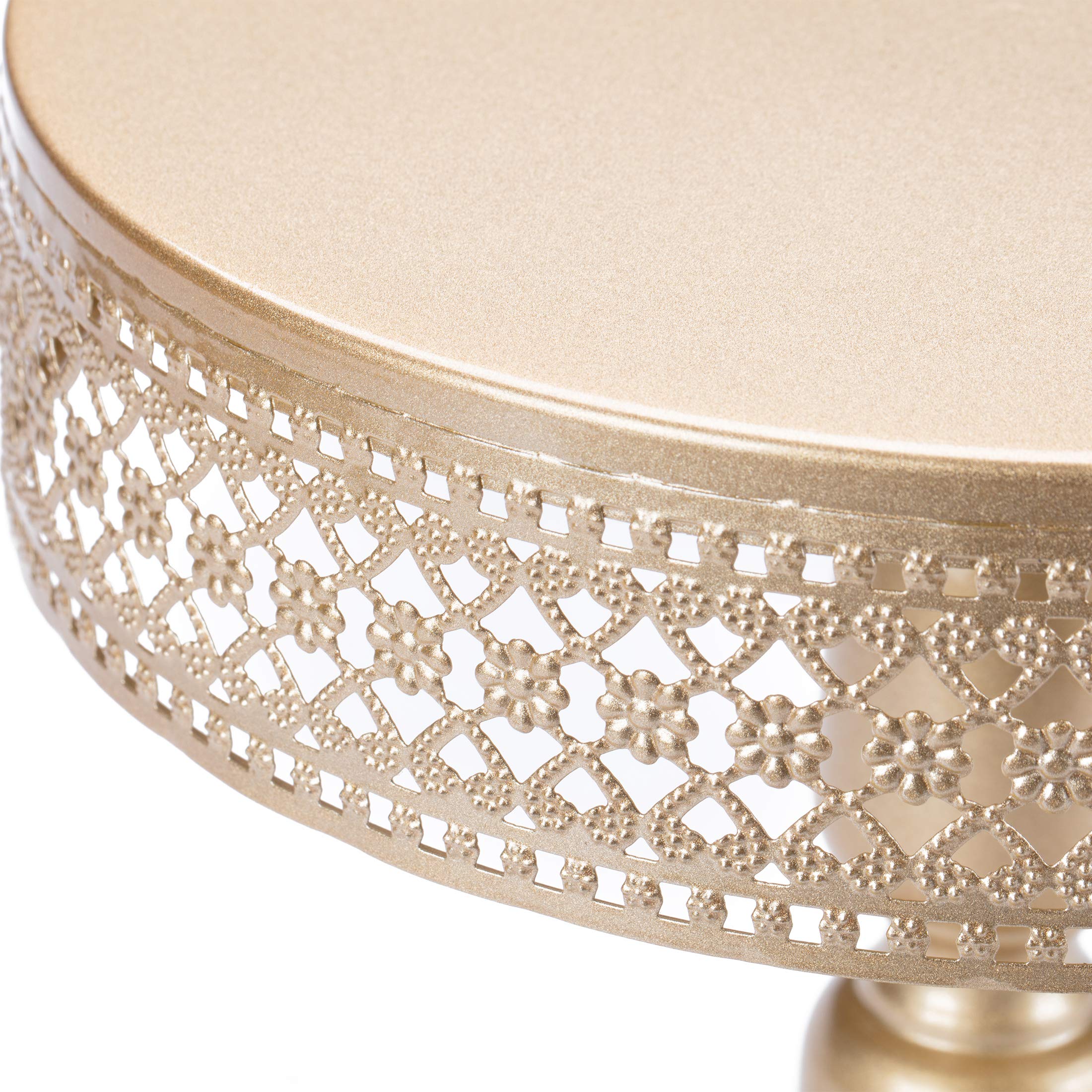 Hotity Star Heart 3-Piece Light Gold Cake Stand Set, diameter 8",10",12", Elegant Cake and Dessert Display Stands for Weddings, Birthdays, and Celebrations