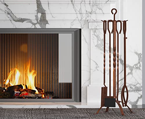 Fire Beauty 5 Pieces Fireplace Tools Set(Antique Bronze)