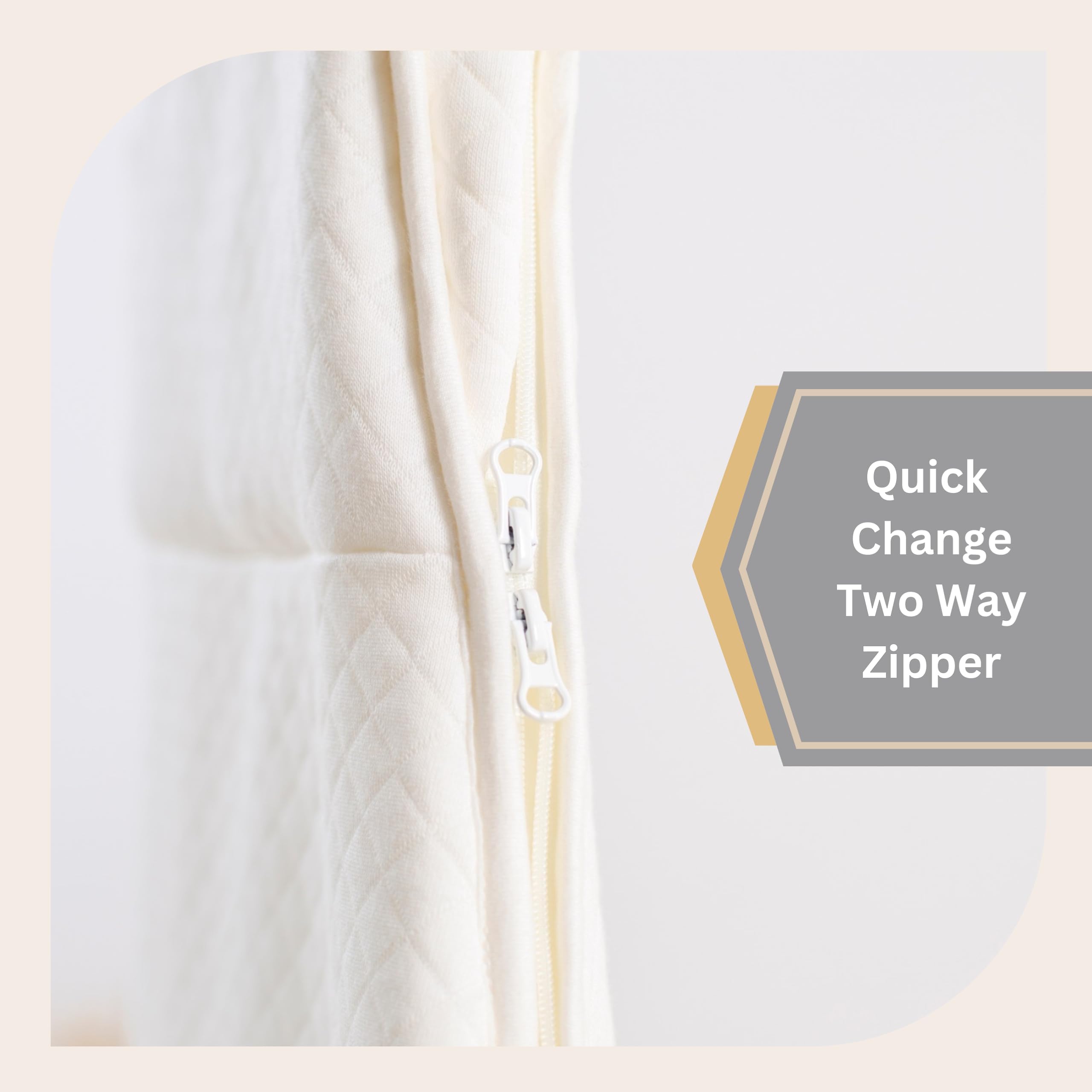 Babygator Snugglesack - Gently Weighted Quilted Baby Sleep Sack/Bag | Wearable Blanket | 100% Breathable Cotton (Ivory, 6-24 Months)
