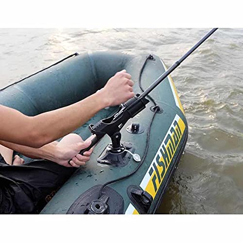 Aurorad Inflatable Boat Accessory Dinghy Raft Fishing Tool Rod Holder Device Pole PVC Sup Board Kayak Fixer Fix Pole Mount Angle (Color : Rod Holder and Base)