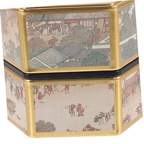 Didiseaon metal cookie tin snack container metal can with lid snacks container coffee bean jar loose leaf tea storage round tea tin tea bag holder teabags organizer tea and coffee organizer