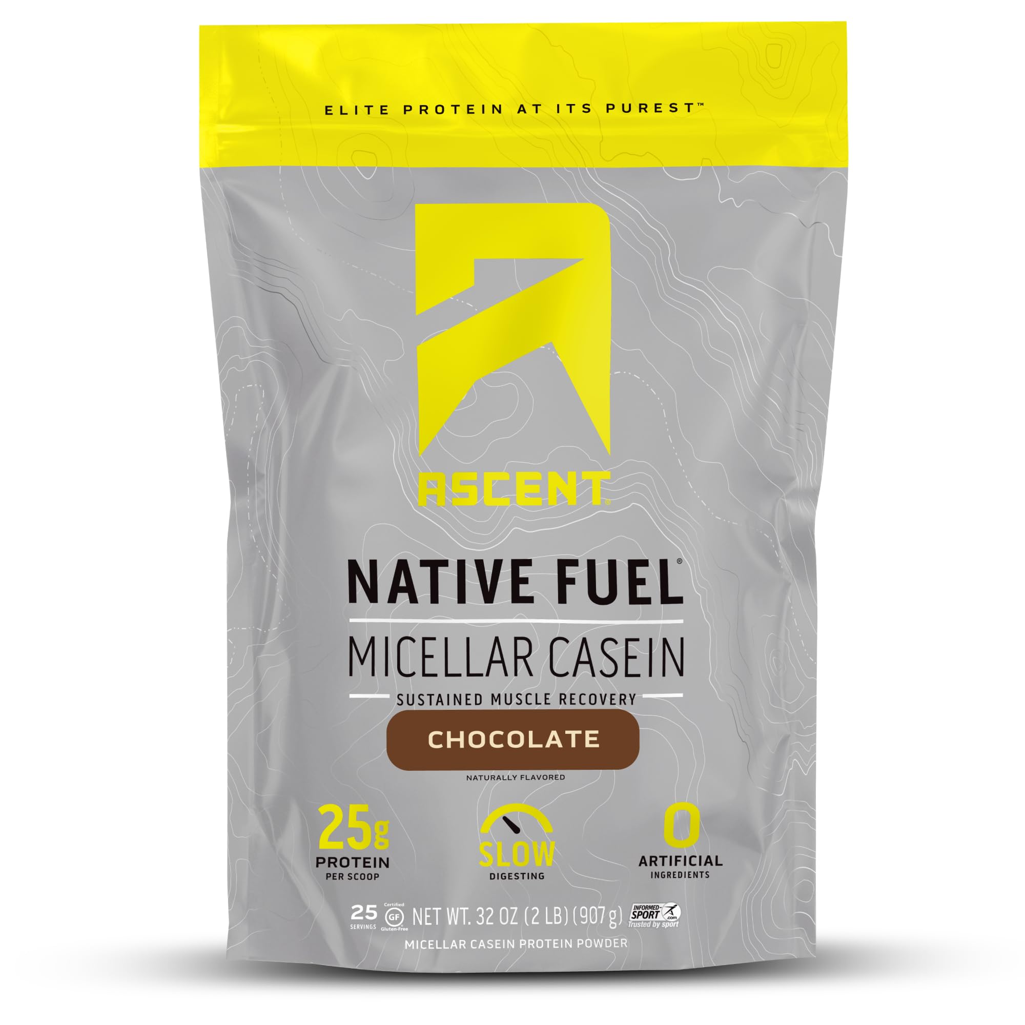 Ascent Native Fuel Micellar Casein Protein Powder - 64 Ounce (Pack of 1) - Chocolate