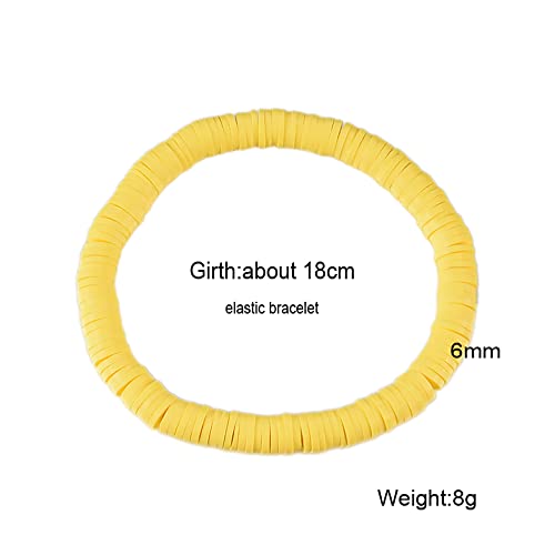HYHONEY 12pcs Heishi Bracelet Cute Bracelets Clay Bead Bracelet Bracelets Set Stack Vinyl Disc Bead Surfer Stretch Bracelets Summer Beach Bracelet Bracelets For Women