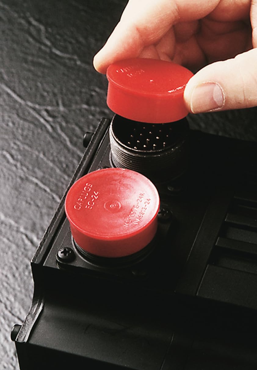 Caplugs EC-16 EC Series – Plastic Cap for Threaded Connectors, 20 Pack, Red LD-PE, Nominal Thread Size 1" Flanged, Protective Closures, Dirt and Moisture Seals, Finishing, Masking, Easy Removal