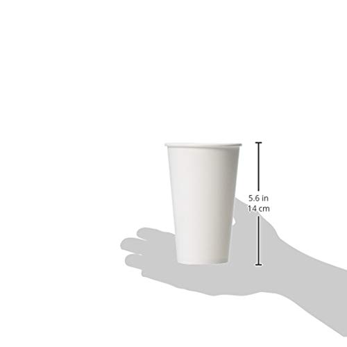 Amazon Basics Compostable 16 oz. Hot Paper Cup, Pack of 1,000, White