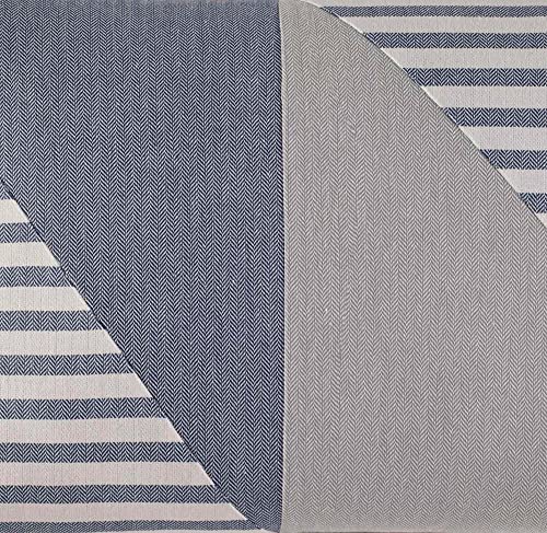 Nautica Collection | 100% Cotton Mediterranean Inspired Design Decorative Throw Pillow, Hidden Zipper Closure, Easy Care Machine Washable, 1 Count (Pack of 1), Fairwater Blue/Grey/White