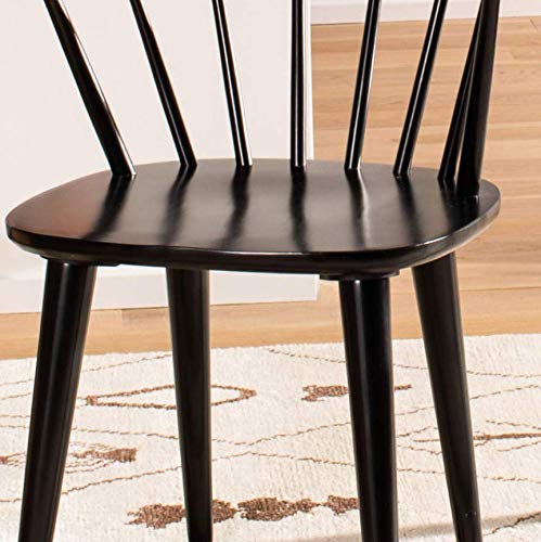 Safavieh Home Collection Blanchard Black Curved Spindle Side Chair, Wood, (Set of 2)