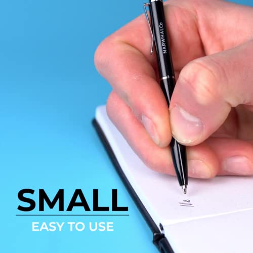 NarwhalCo Set of 2 Red Small Pens (3.35") with Black Ink for Pocket, Wallet, Planner, Purse or Passport