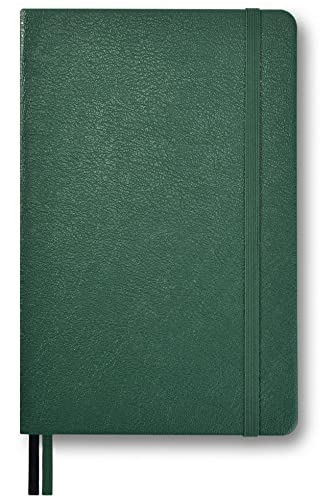 Minimalism Art, Premium Hard Cover Notebook Journal, Classic 5" x 8.3", 122 Numbered Pages, Gusseted Pocket, Ribbon Bookmark, Extra Thick Ink-Proof Paper 120gsm, San Francisco (Ruled, Green)