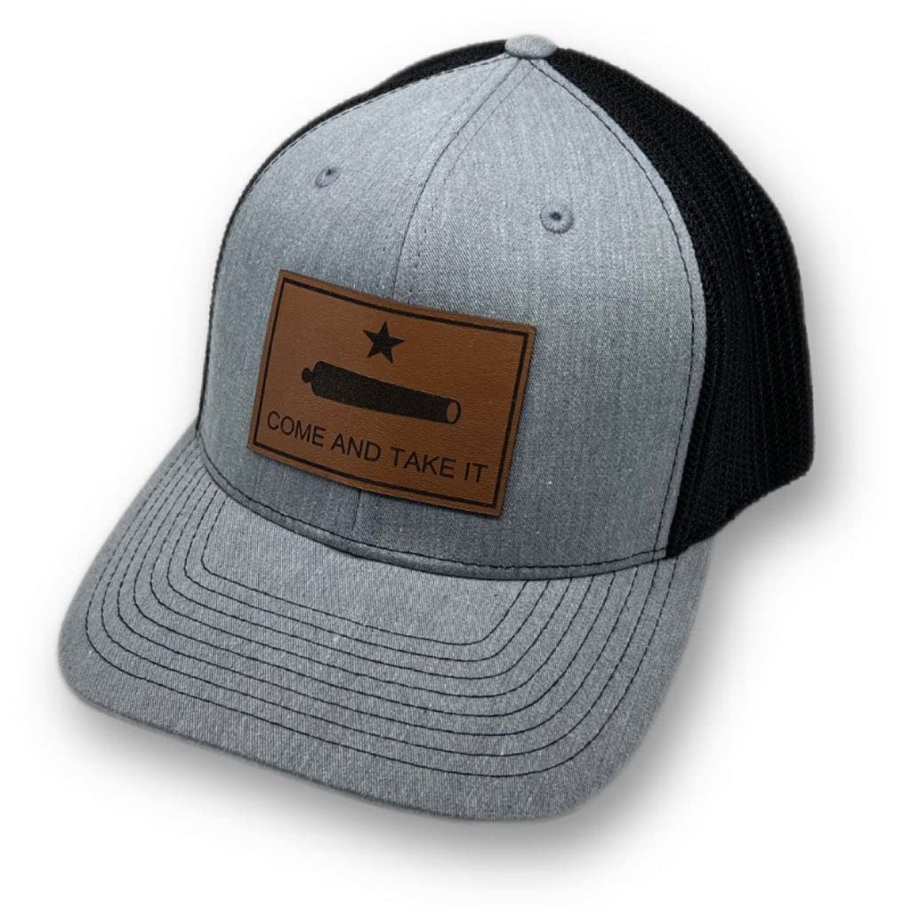Backyard Republic Come and Take It, 112 Hat Gray/Black, Brown Leather Patch