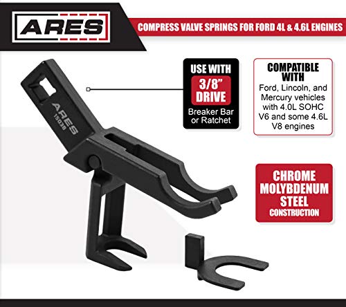 ARES 15038 - Valve Spring Compressor for Ford 4L and 4.6L Engines - Compatible with Ford, Compatible with Lincoln, and Compatible with Mercury Vehicles with 4. 0L SOHC V6 and Some 4.6L V8 Engines …