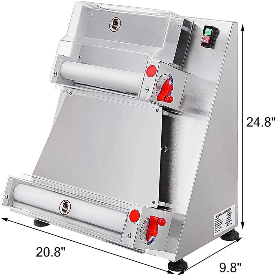 HACSYP Pizza Dough Maker, Multi-Function Electric Commercial Dough Roller Sheeter, Automatic Pizza Dough Roller Sheeter Machine,Thickness 0.5-5.5mm (Color : 40cm)