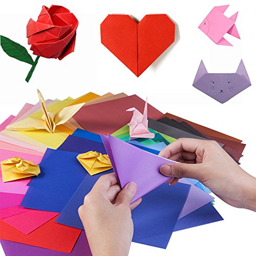 Origami Paper Large, Opret 100 Sheets 20x20cm / 8 inch Large Origami Paper 50 Vivid Colors Single Sided for Arts and Crafts Projects