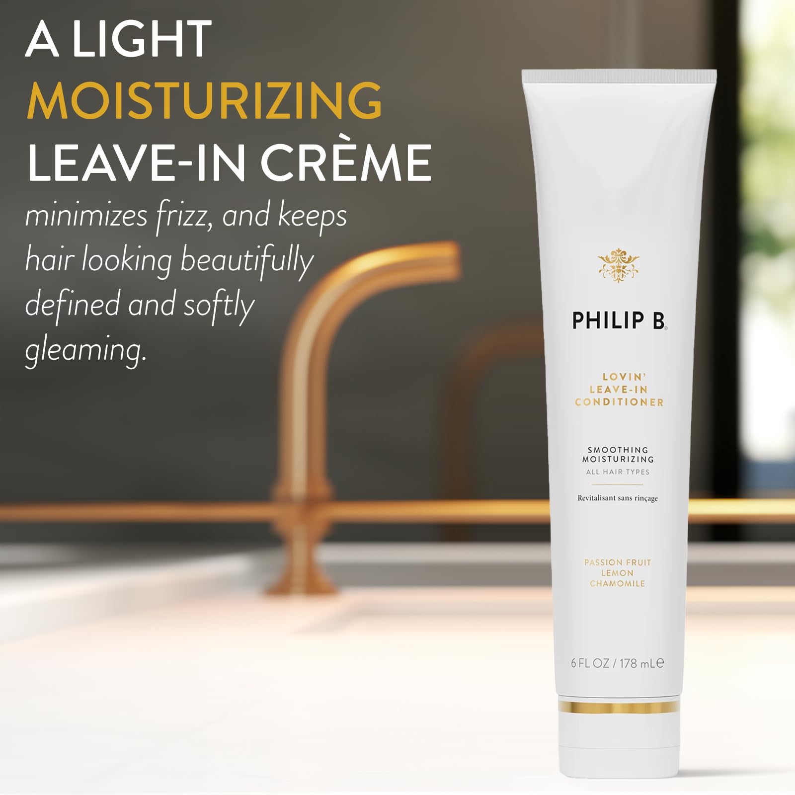 PHILIP B Lovin' Leave-In Conditioner 6 oz. (178 ml) | Light Moisturizing Styling Crème, Tame Frizz and Flyaways