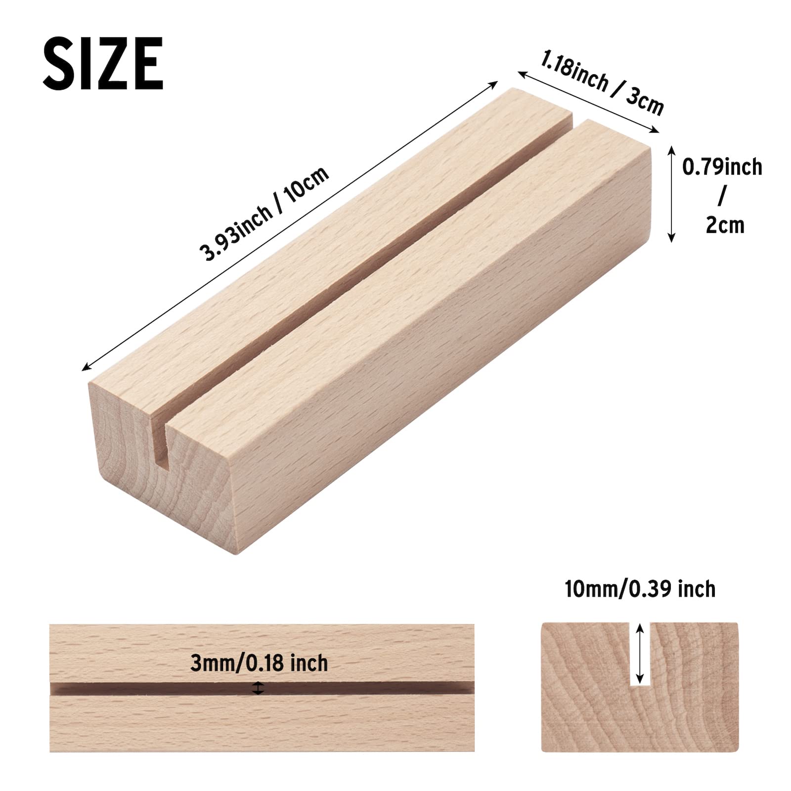 FACATH 12 Pieces Wood Place Card Holders, Wooden Postcard Holder, Signs Table Number Stands Rustic Acrylic Sign Stand for Wedding Party Menu Table Dinner Home Party Events Decoration