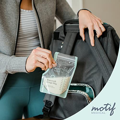 Motif Medical, Milk Storage Bags, 8 oz Milk Freezer Bag with Easy Pour Spout, BPA Free, Write-On Label - 40 Count