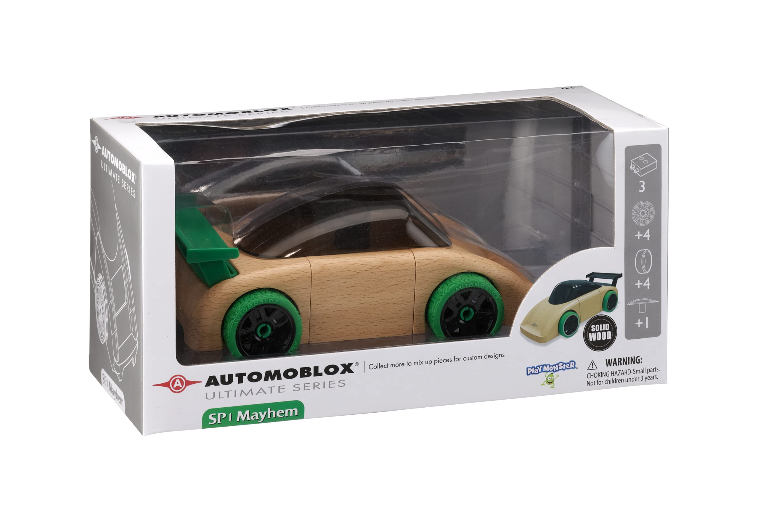 Automoblox Ultimate SP-1 Mayhem — Wooden Mix-and-Match Car— Build and Rebuild — Ages 4+