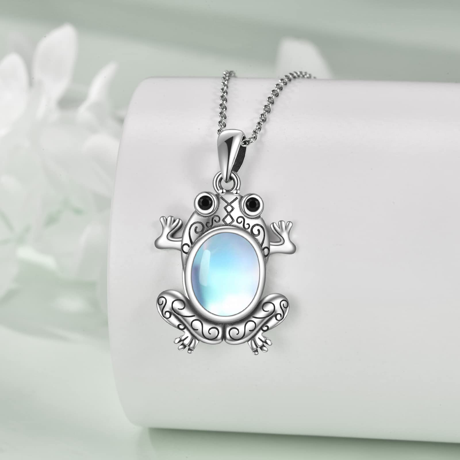 AXELUNA Moth Moonstone Necklace Sterling Silver Moth Pendant Witchy Jewelry for Women Moon