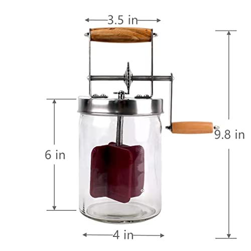 Manual Butter Churner Easy to Use Makes Homemade Butter in Minutes with Porcelain Butter Dish for Home Made Artisan Butter