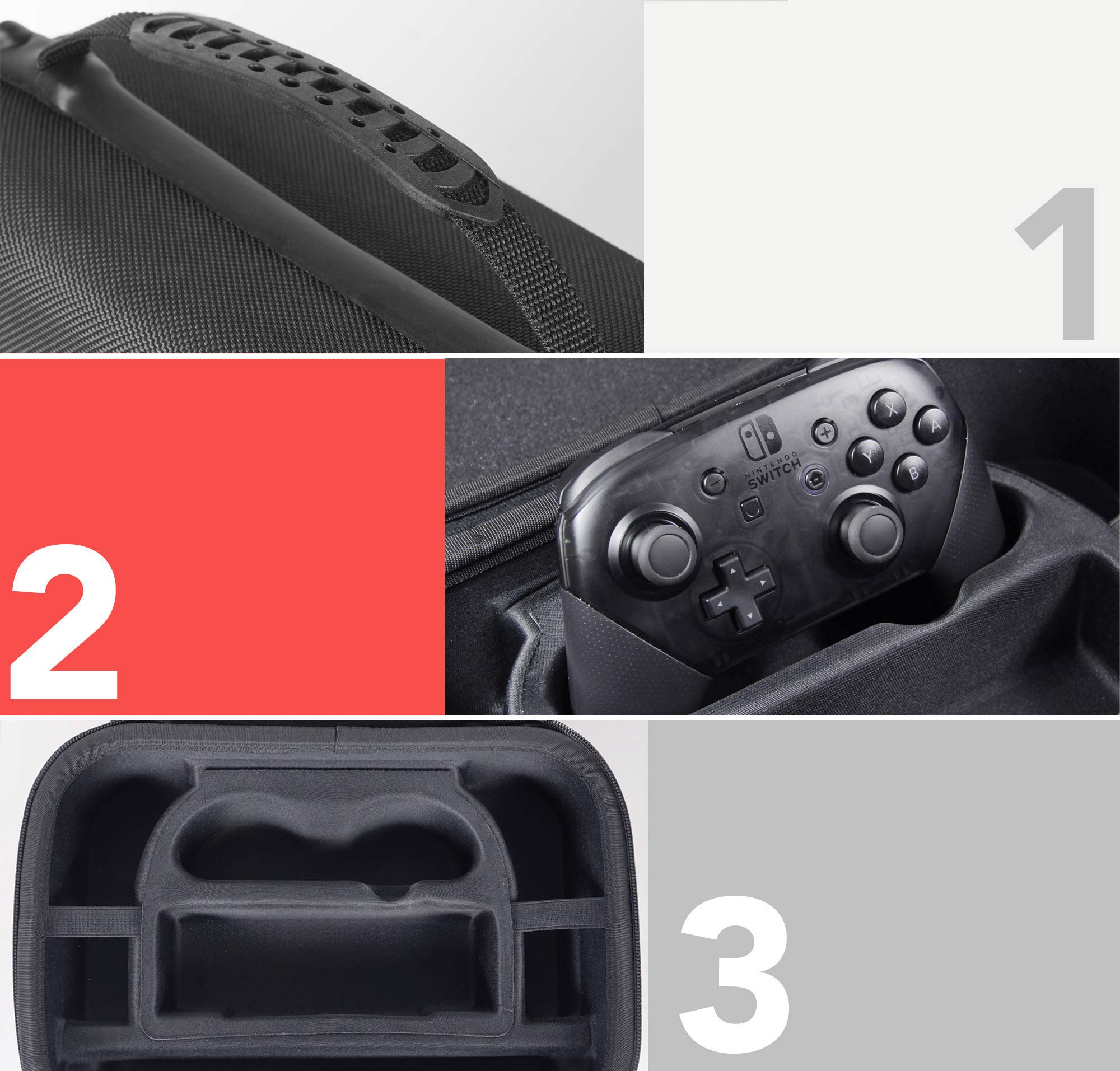 Amazon Basics Hard Shell Travel and Storage Case for Nintendo Switch and Switch OLED- 12 x 4.8 x 9 Inches, Neon Yellow