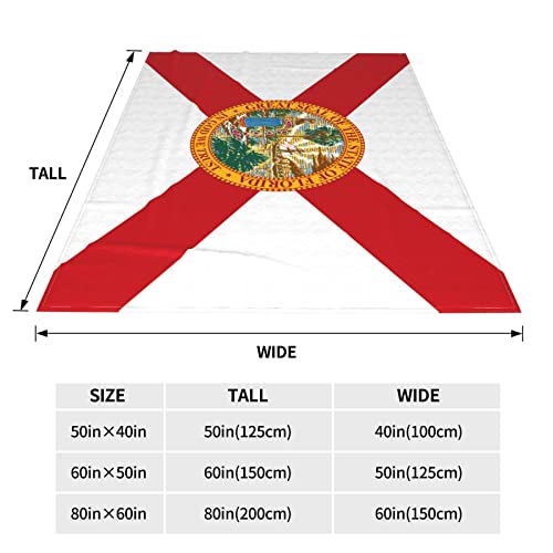 Florida State Flag Flannel Blanket Plush Throw Lightweight Super Soft Microfiber Flag of The US State Flannel Blankets for Couch, Bed, Sofa Ultra Luxurious Warm and Cozy for All, 50*40in