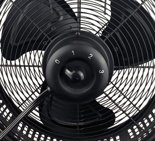 HUNTER 90646 Metal Tripod Fan, Adjustable Tilt, 3 Speeds, 12", Matte Black Finish