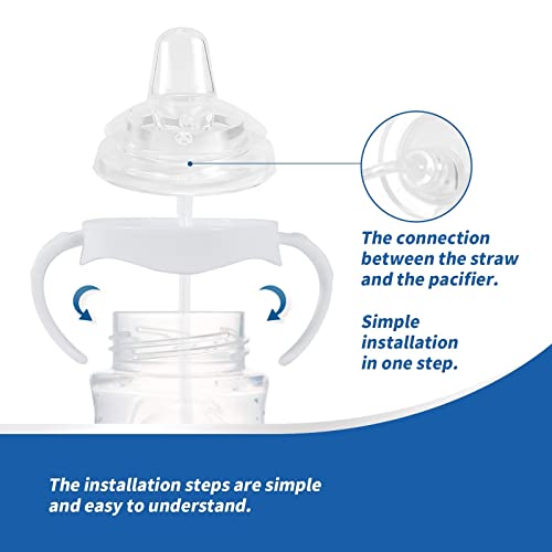 Sippy Cup Soft Spout Conversion Kit for Philips Avent Natural Baby Bottle, Bottle Handles and Weighted Straw (2 Pack)