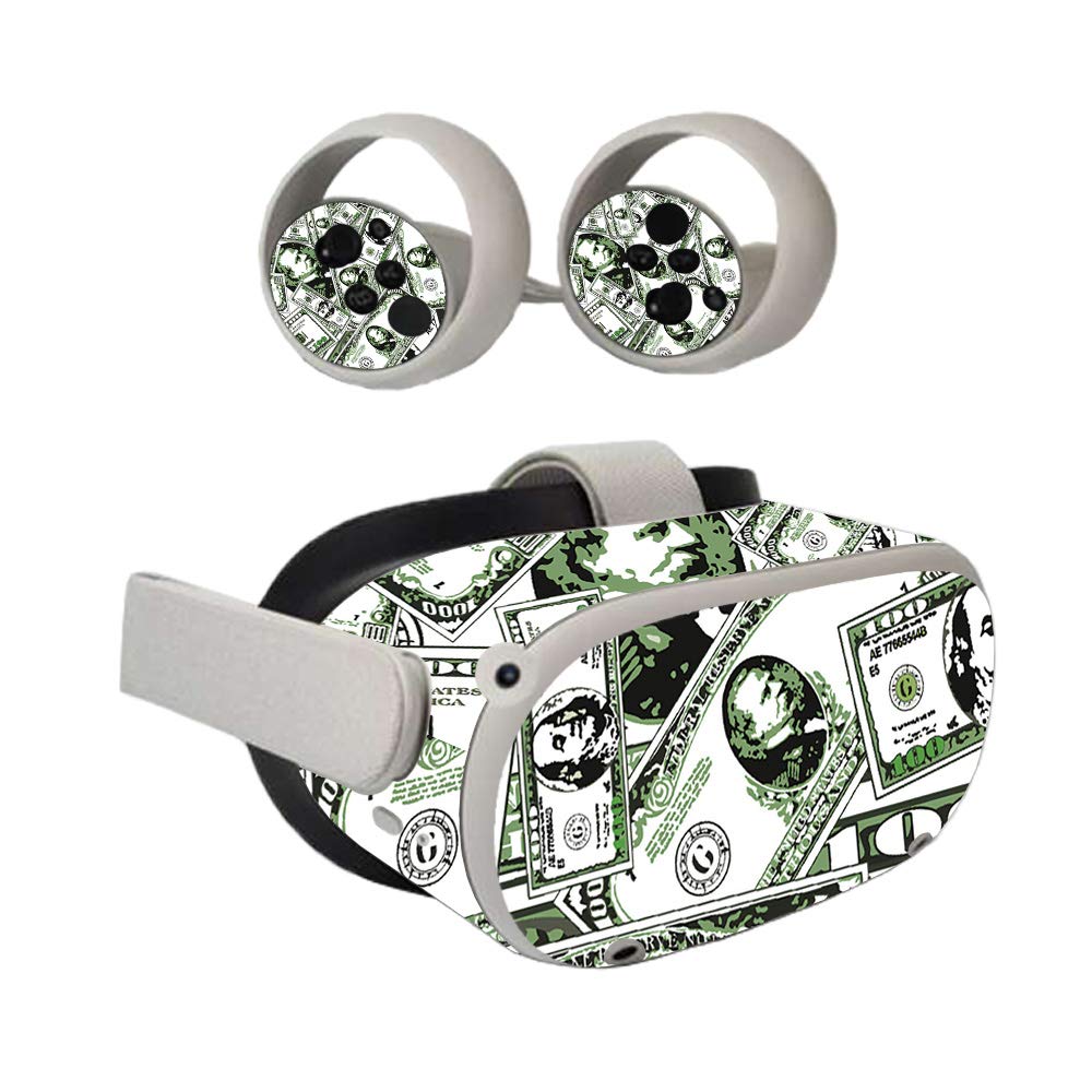 Mighty Skins Skin Compatible with Oculus Quest 2 - Phat Cash | Protective, Durable, and Unique Vinyl Decal wrap Cover | Easy to Apply, Remove, and Change Styles | Made in The USA (OCQU2-Phat Cash)