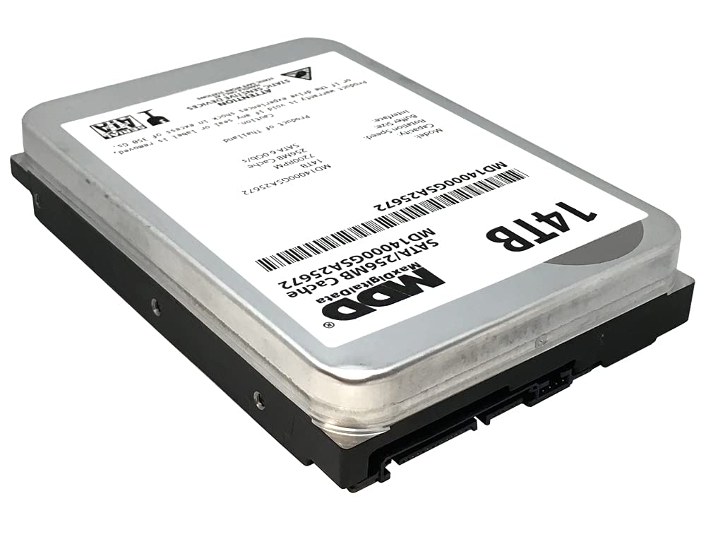 MaxDigitalData (MD14000GSA12872) 14TB 7200RPM SATA 6Gb/s 256MB Cache 3.5inch Internal Desktop Hard Drive - 3 Years Warranty