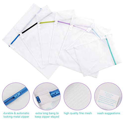Wanapure 9Pcs Mesh Laundry Bag for Delicates, Lingerie Bags for Laundry - (1 Large & 4 Medium & 2 Small & 2 Bra Bags) for Garment, Underwear, Sock, Baby Clothes, Sweater, Travel, Washing Machine