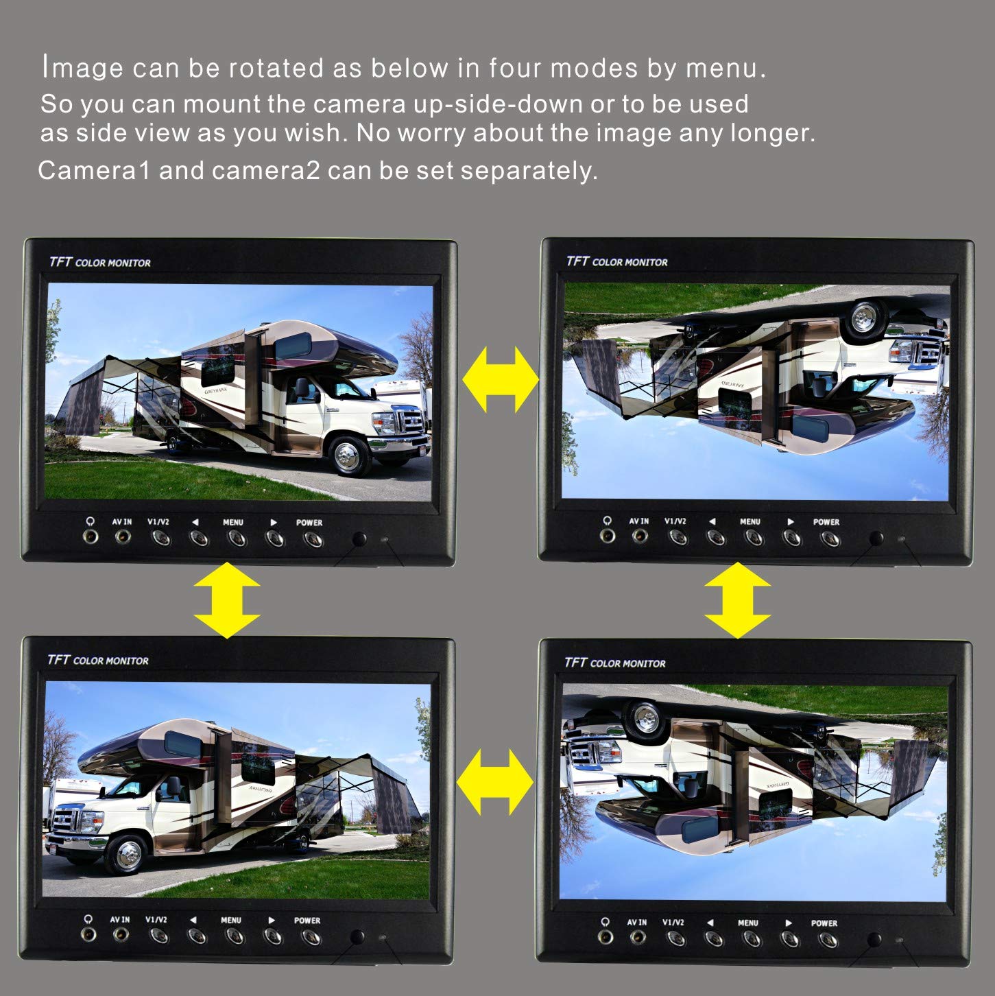 AutoPal 7"Wired Reverse Rear View Backup Camera System, Reverse/Continuous Use,NIGHT VISION WATERPROOF IP69K VIBRATION-PROOF 10G for TRACTOR/TRUCK/RV/MOTORHOME/EXCAVATOR/CARAVAN/SKID STEER/HEAVY EQUIP