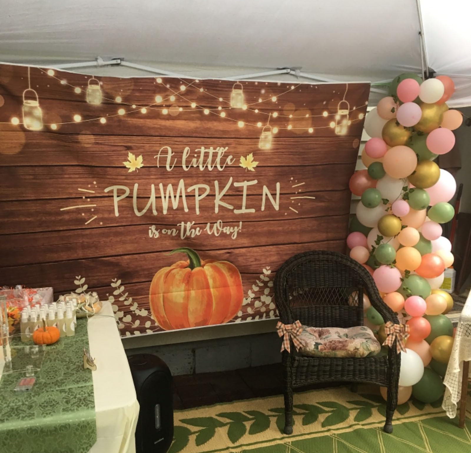 Avezano Little Pumpkin Baby Shower Backdrop Orange Pumpkin Patch Baby Shower Background Autumn Fall Rustic Boy Girl Sprinkle Baby Shower Backdrops Decorations 7x5ft