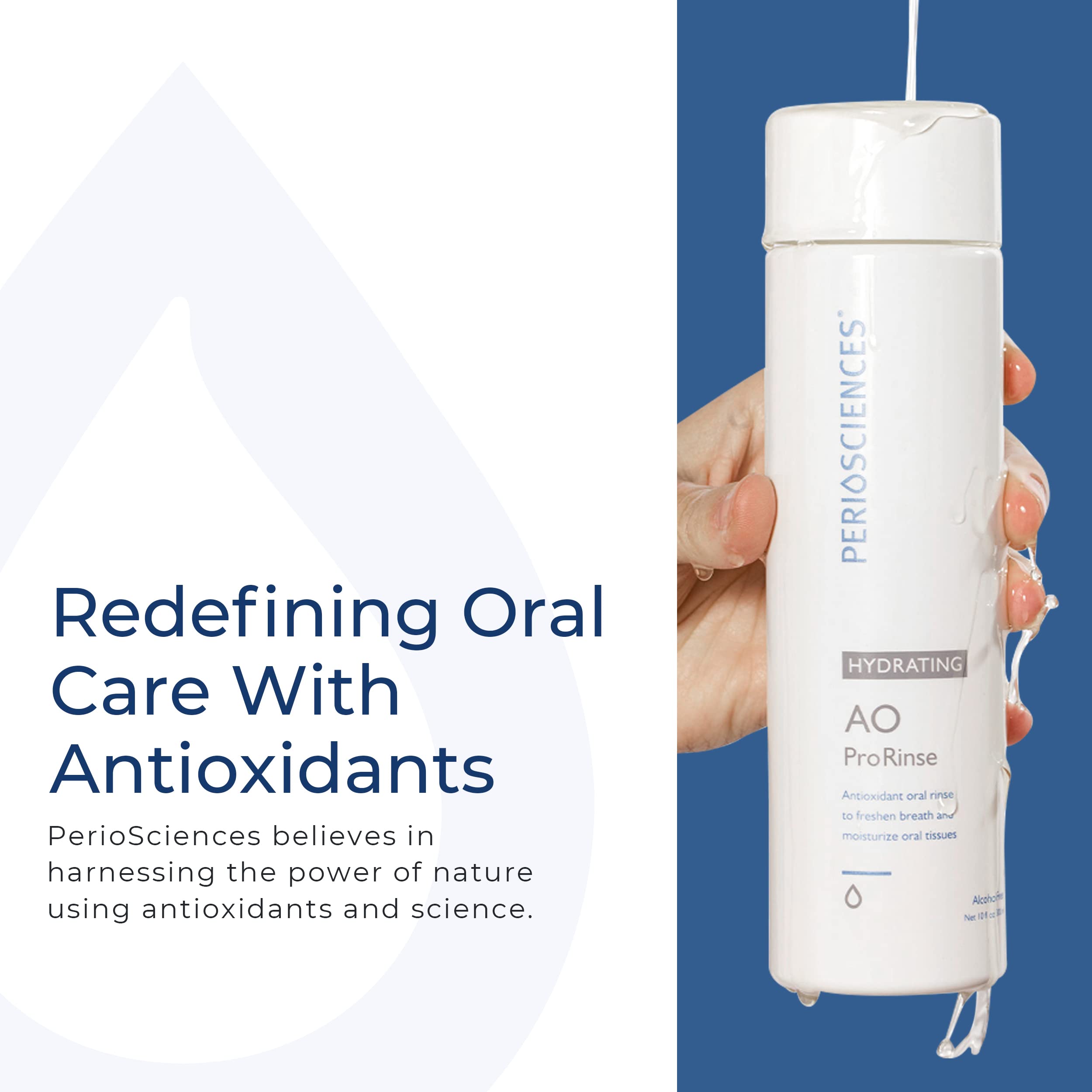 PerioSciences AO ProRinse Hydrating Mouthwash with Antioxidants – Oral Care – Fluoride-Free Mouthwash, 10 Fl Oz / 300ml