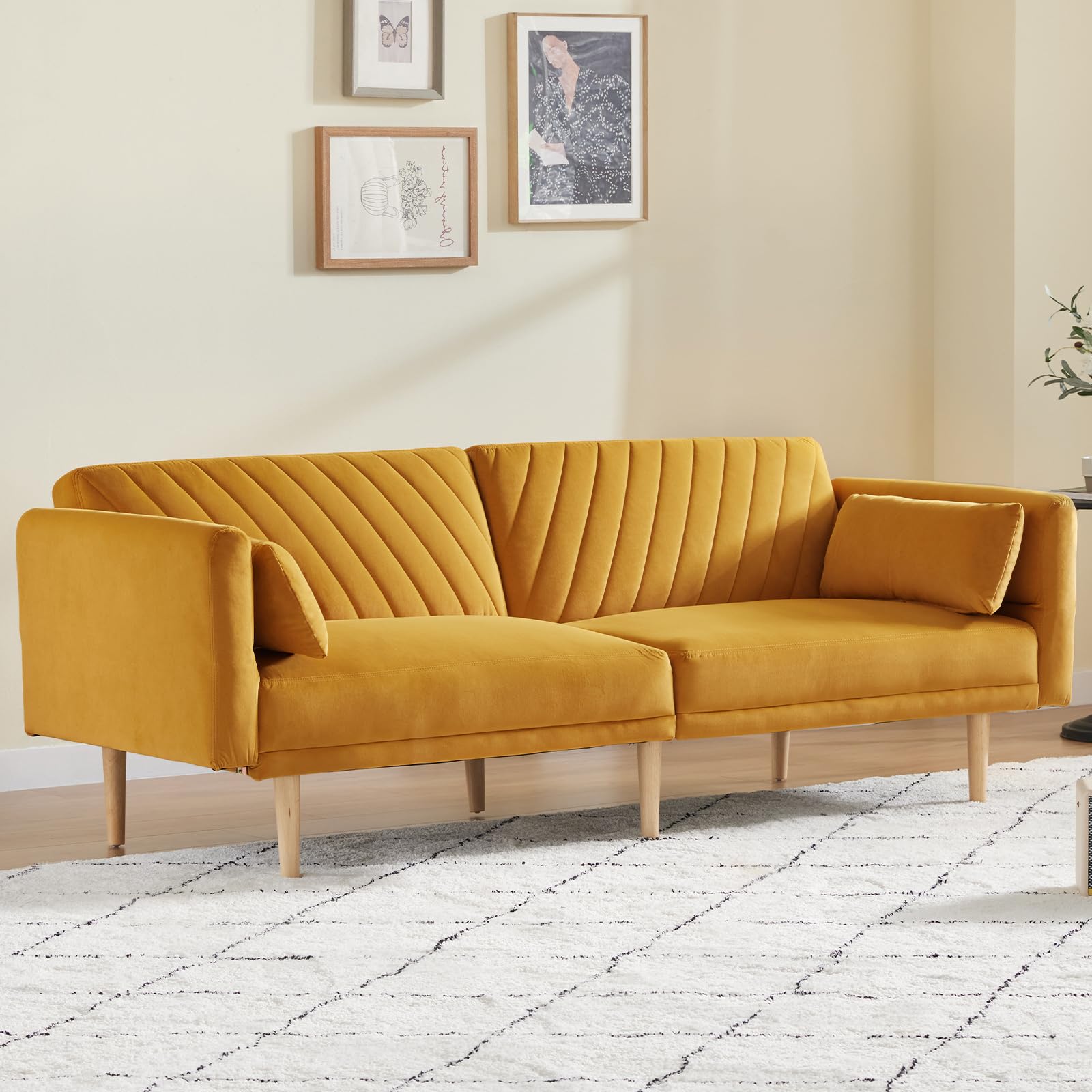 WILLOVE 7100 Futon Sofa Bed, Ginger