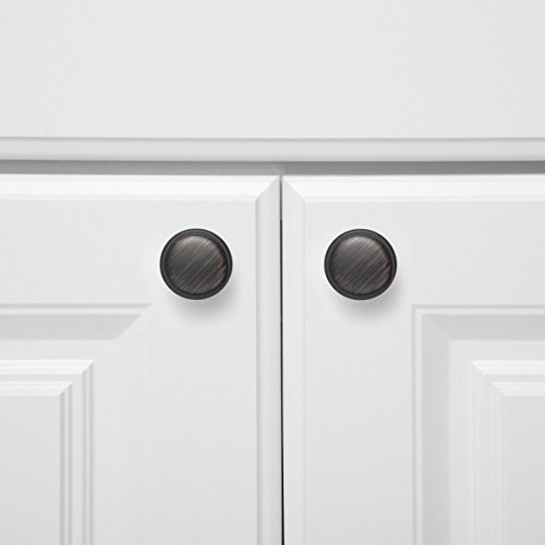 Amazon Basics Modern Top Ring Cabinet Knob, 1.16-inch Diameter, Oil Rubbed Bronze, 10-Pack