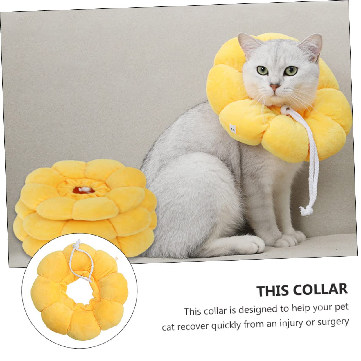 Toddmomy 2pcs Elizabeth Circle Pet Bite Collar Cat Recovery Neck Cone Elizabethan Cat Cone Adjustable Pet Cone Pet Bite Collar Cat Recovery Collar Choker Pp Cotton Kitten