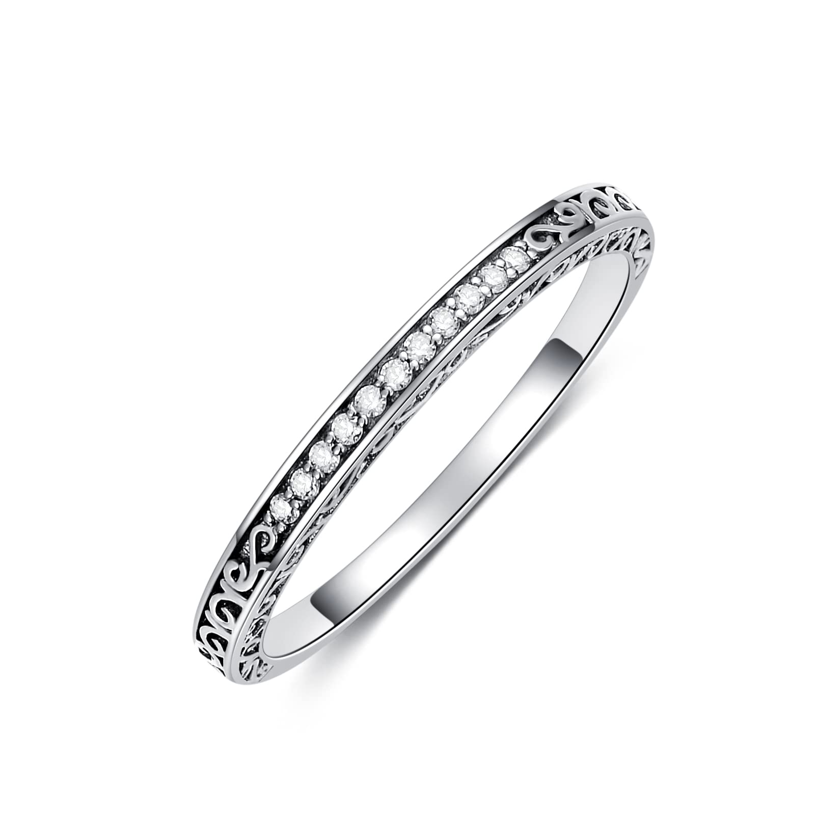 Ayafee 1.13 Carat (ctw) Moissanite Wedding Sets for Women, S925 Sterling Silver Vintage Engagement Ring Sets for Women - 9