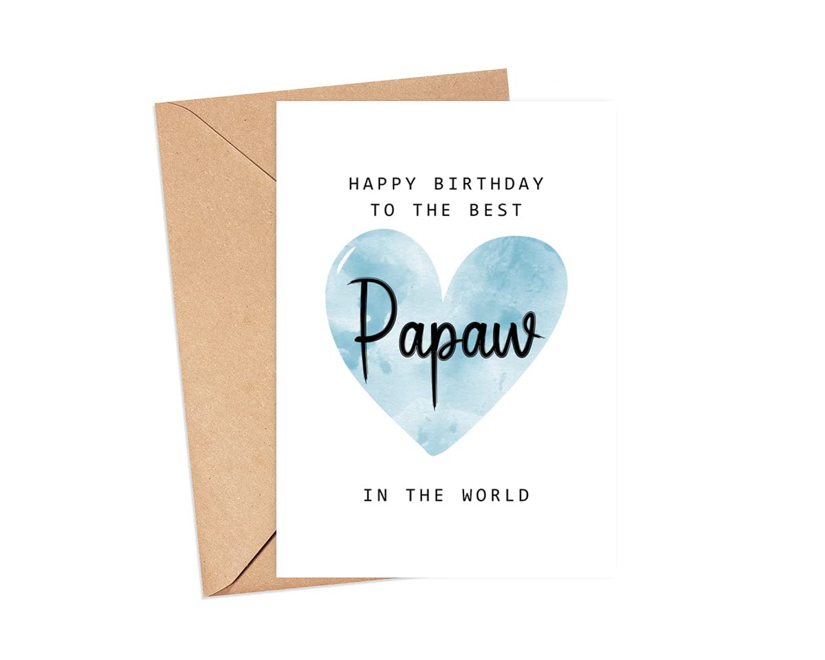 MoltDesigns Happy Birthday To The Best Papaw In The World Card - Papaw Birthday Card - Papaw Card - Father's Day Gift - Happy Birthday Card