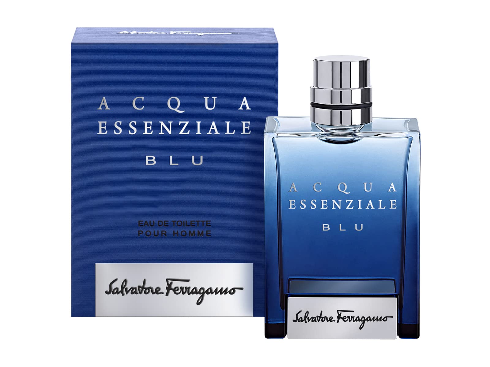 Salvatore Ferragamo Acqua Essenziale Blu Eau de Toilette Spray for Men, 3.4 Ounce