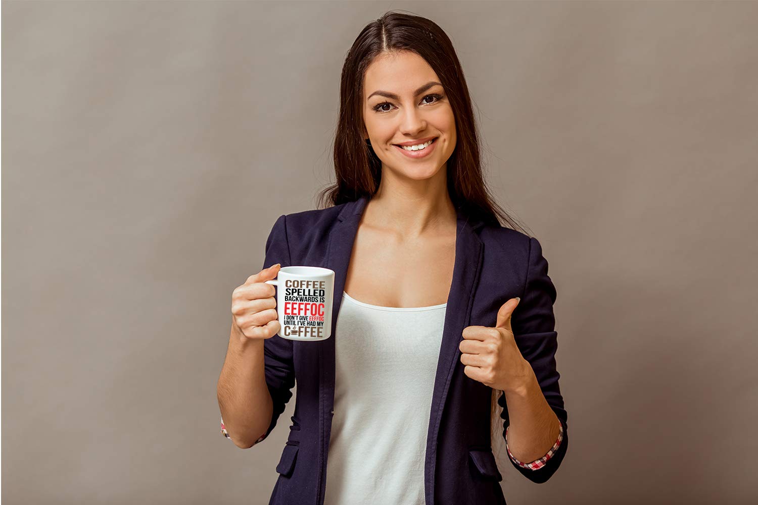 AW Fashions Eeffoc Is Coffee Spelled Backwards, As I Dont Give Eeffoc Until I Had My Coffee 11oz Funny Coffee Mug - Sarcastic Mugs For Women, Boss, Friend, Employee, or Spouse