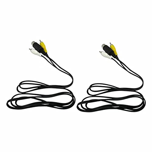 GRABOTE 2pcs 6FT RCA TV AV Audio Video Cord Cable for Sega Genesis 1 & Sega Master System