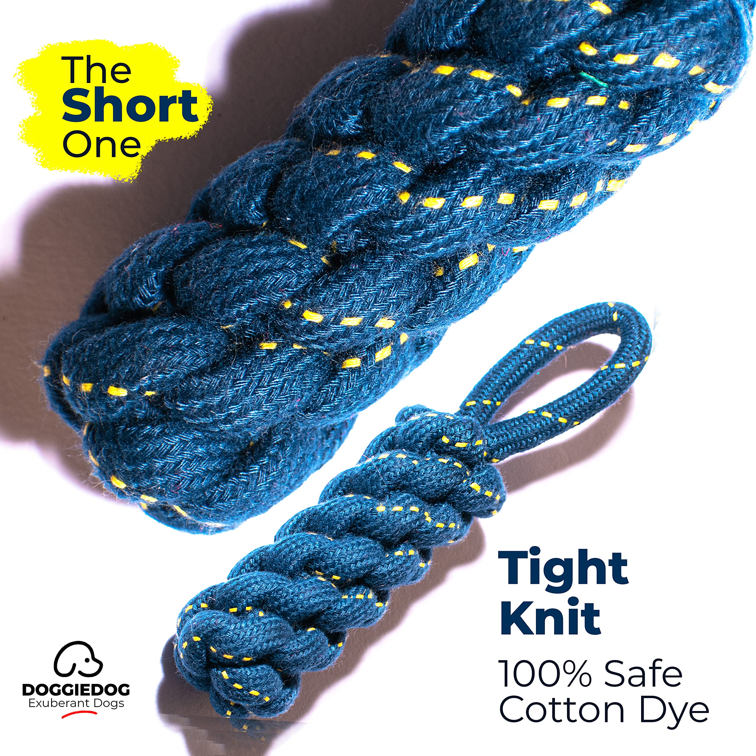 Dog Rope Chew Toy, 3 Pack, Contains 3.5 Knot Rope With Pulling Handle, Ball & Dumbbell Rope, Cotton Poly Mix Puppy Teething Chew Tug Toy for Small Medium Large Dogs, Tug of War Dog Toy, Dog Pull Toy