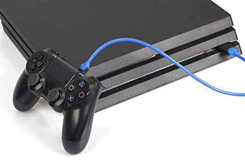 Amazon Basics PlayStation 4 Controller Micro USB to USB-A Charging Cable, Pack of 2, 6 Foot, Blue