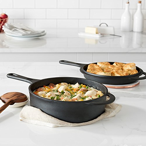 Amazon Basics Pre-Seasoned Cast Iron Skillet and Dutch Oven Set