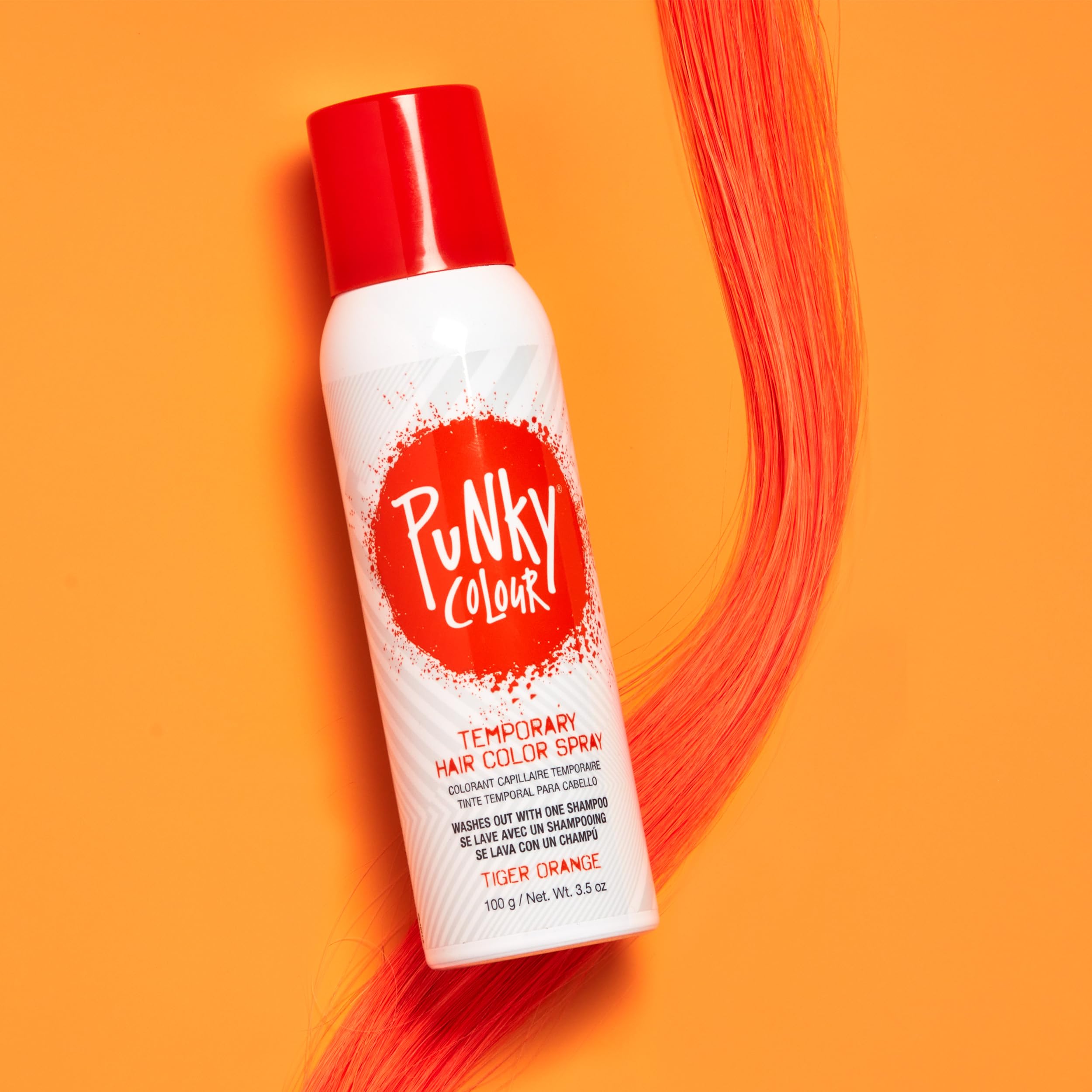 Punky Temporary Hair Color Spray, Tiger Orange, Non-Sticky, Non-Damaging Hair Dye Instant Vivid Hair Color, 3.5 oz, 1-Pack