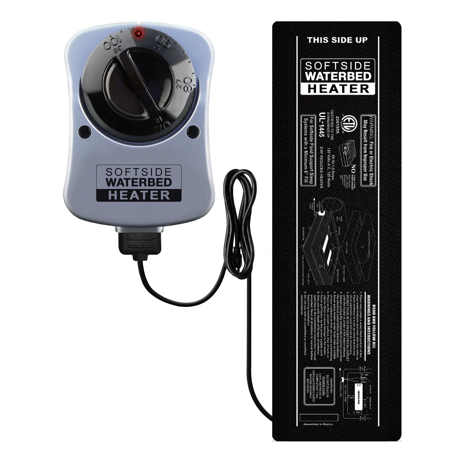 INNOMAX Analog Low Watt Waterbed Heater for Softside Mattresses, Safe Reliable Product Specific Design Certified to UL Waterbed Standards
